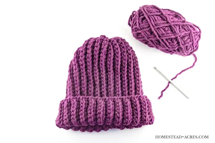 Free Crochet Ribbed Hat Pattern - Homestead Acres